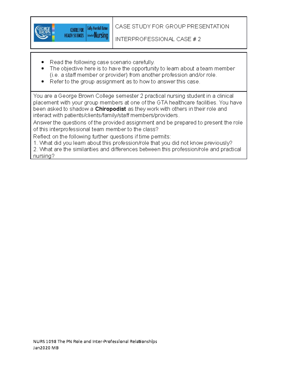 Case #2 - practice case study - CASE STUDY FOR GROUP PRESENTATION ...