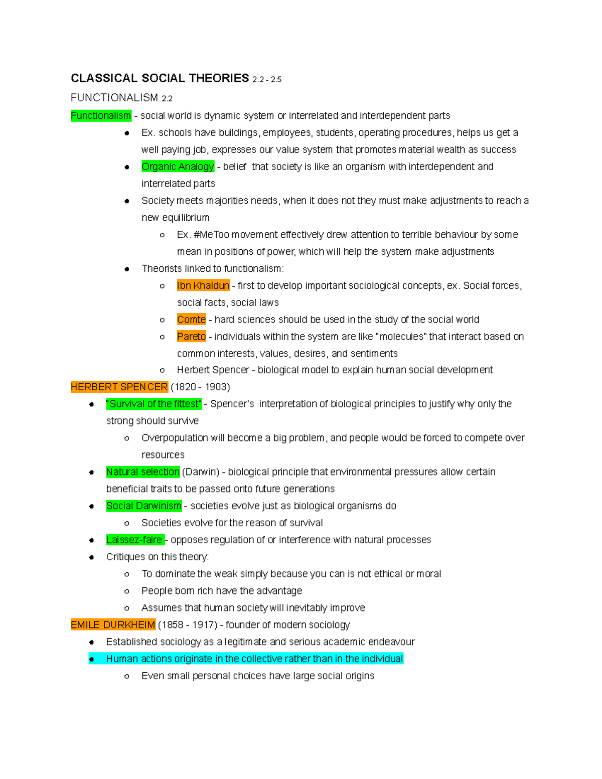 SY101 - Chapter 2, Classical Social Theories - CLASSICAL SOCIAL ...