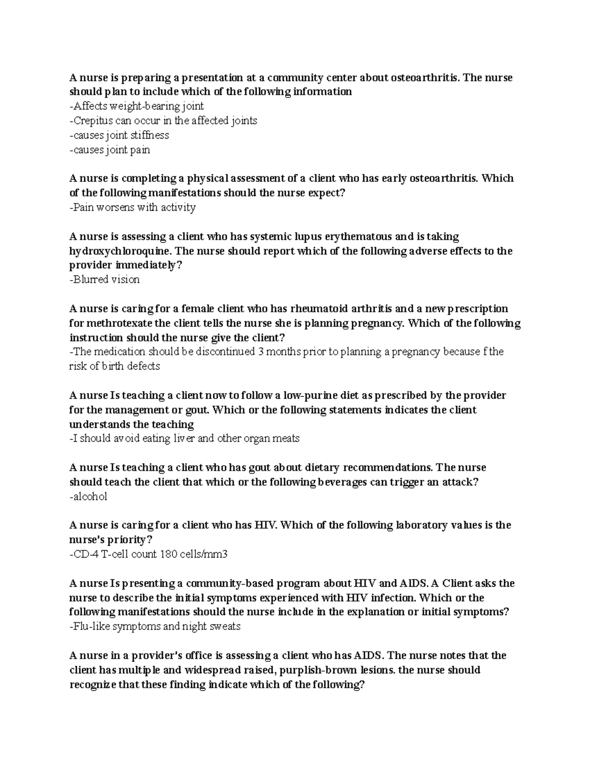 QUIZ 2 questions:answers - A nurse is preparing a presentation at a ...