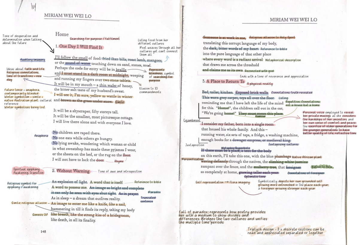 Home copy - Annotated poem - Ivy MIRIAM WEI WEI LO MIRIAM WEI WEI LO ...