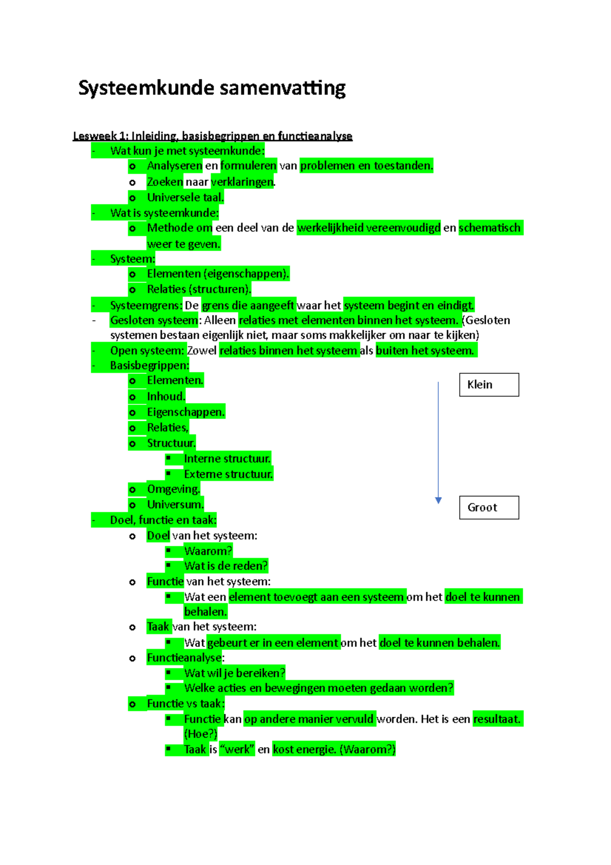 Systeemkunde samenvatting - Systeemkunde samenvatting Lesweek 1 ...