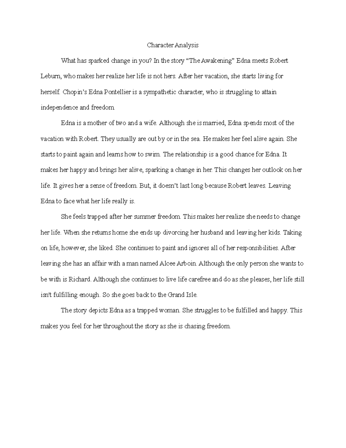 Character Analysis - Notes/Coursework - Character Analysis What has ...