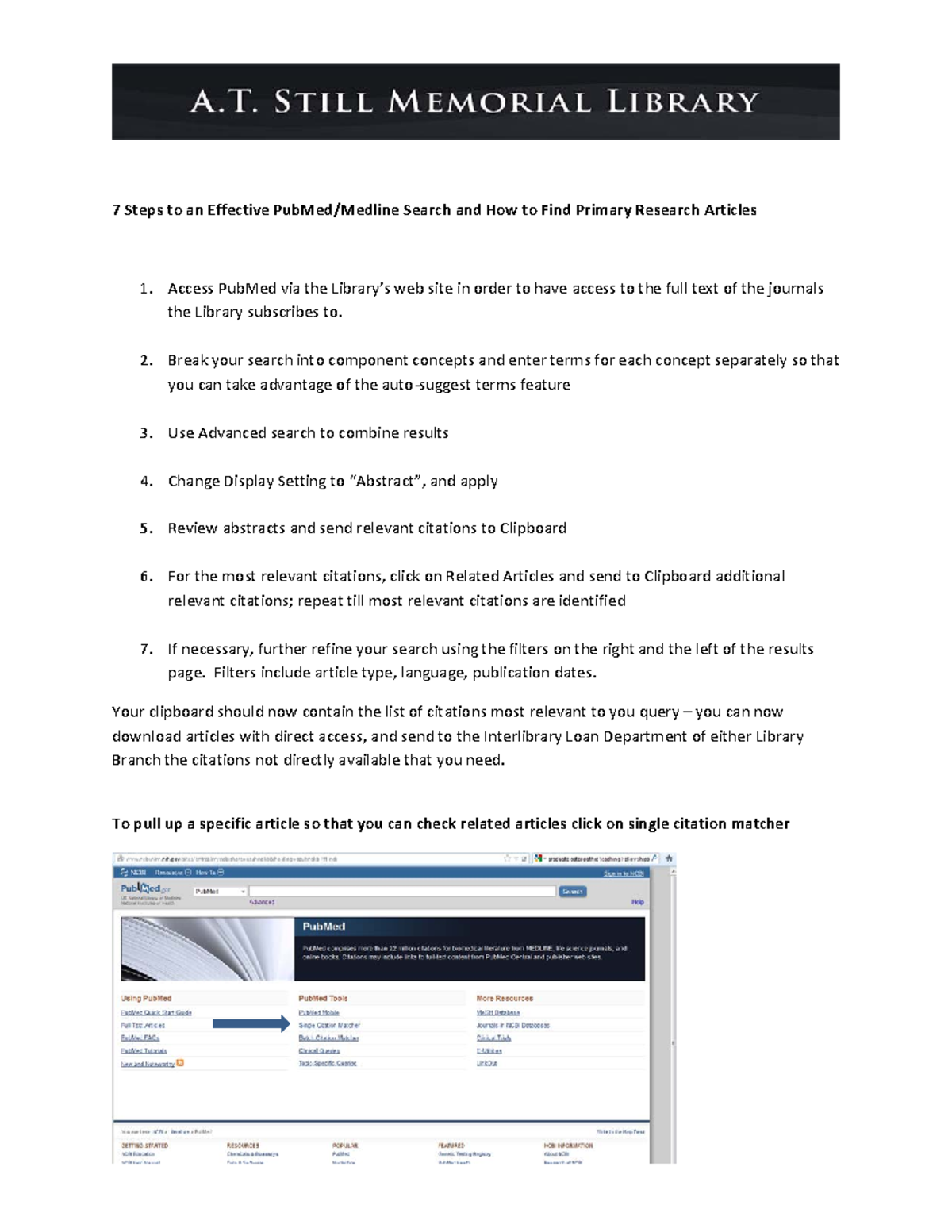 7 steps to an effective pubmedrev - 7 Steps to an Effective PubMed ...