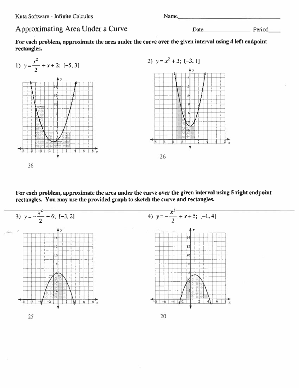 9 - extra practice for area under a curve key - Studocu
