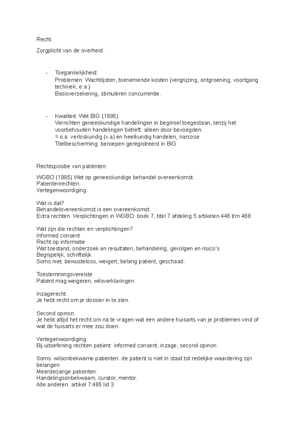 Recht - Zorgplicht van de overheid. - Toegankelijkheid: Problemen ...