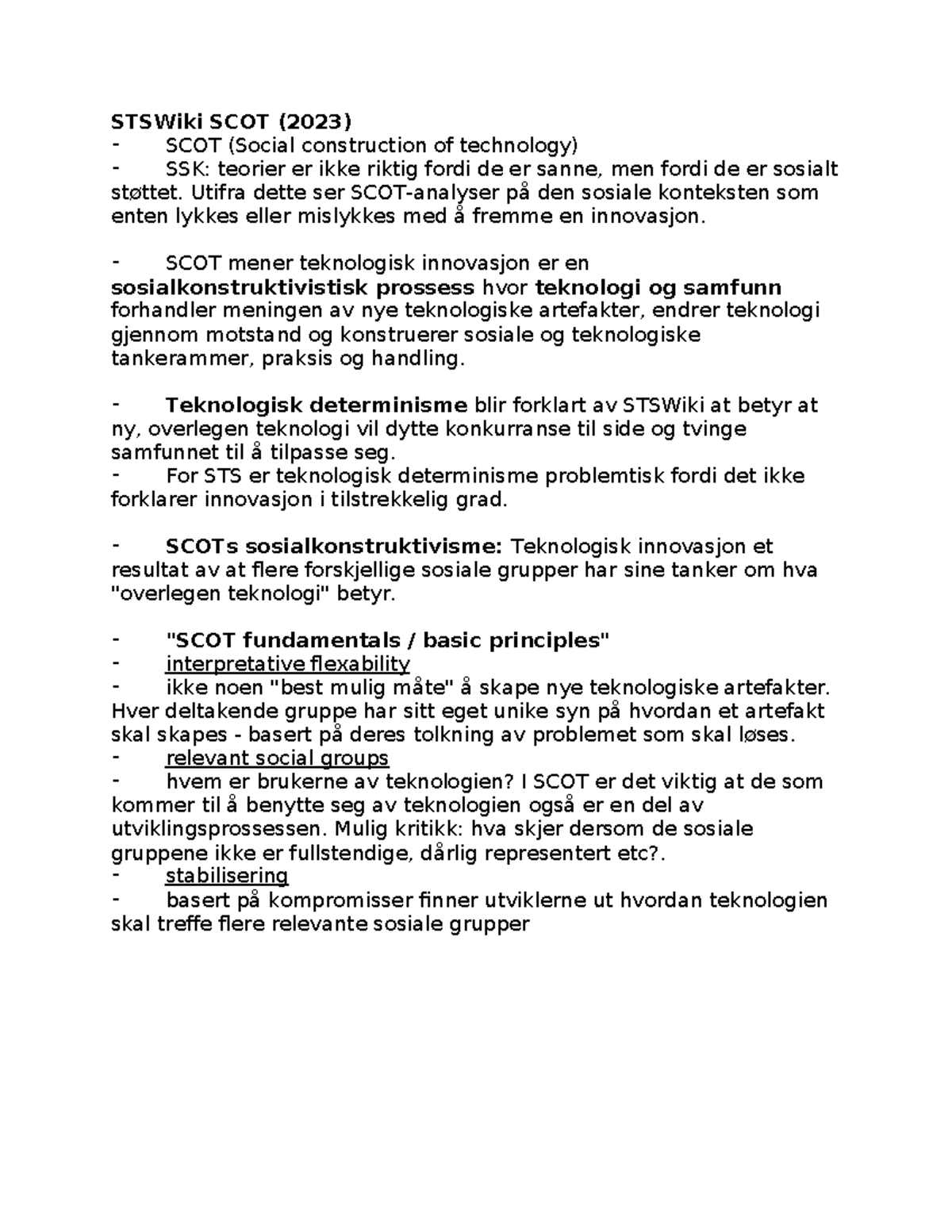 STSWiki SCOT, oppsummering - STSWiki SCOT (2023) ⁃ SCOT (Social construction of technology ...
