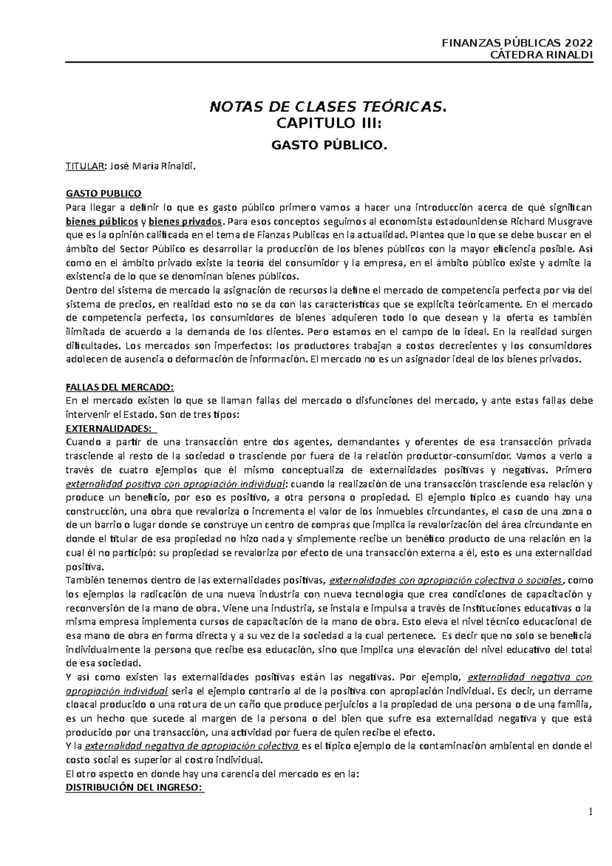 Notas de Clases. Capítulo 3. FP 2022 - CÁTEDRA RINALDI NOTAS DE CLASES ...