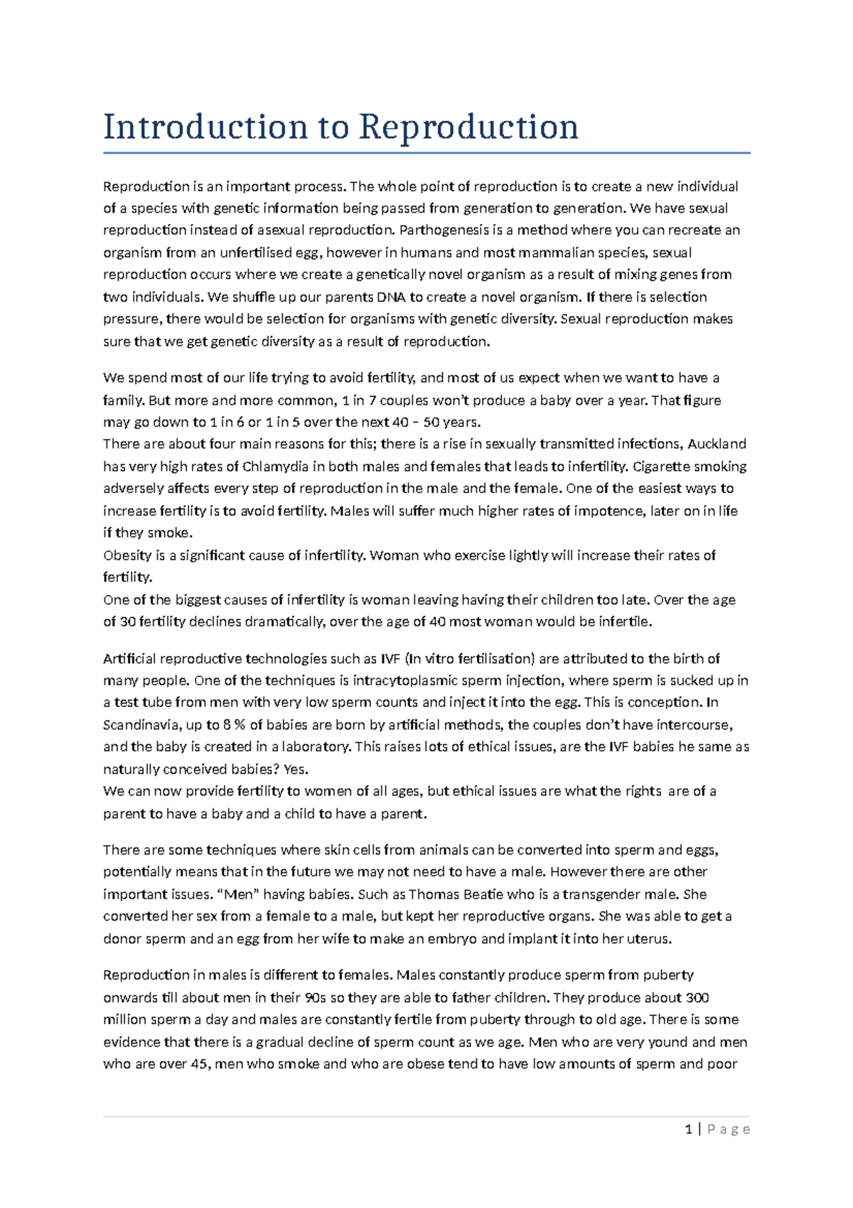 Reproduction Sys 1 - biosci107 - Introduction to Reproduction ...