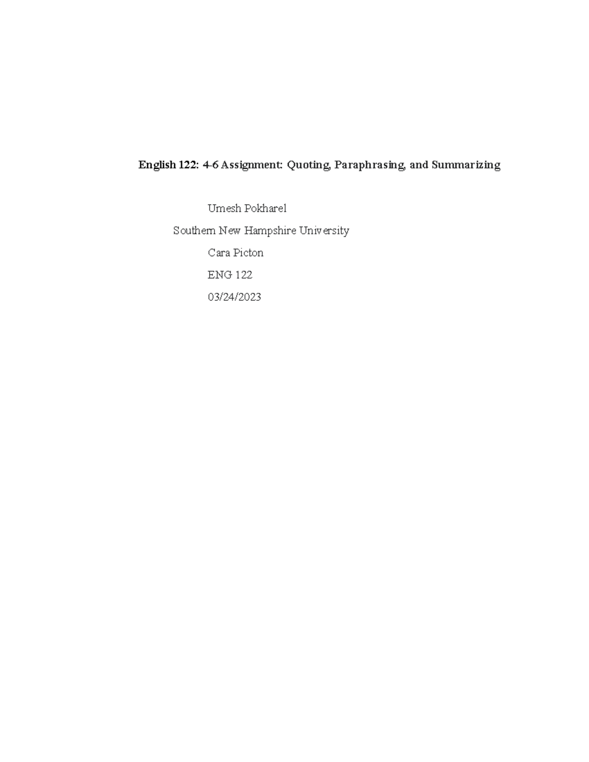 4-6 Assignment Quoting, Paraphrasing, and Summarizing - The author of this article, Jonathan ...