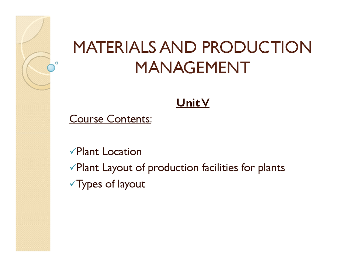 Unit V Pdf - Teacher Notes - MATERIALS AND PRODUCTIONMATERIALS AND ...