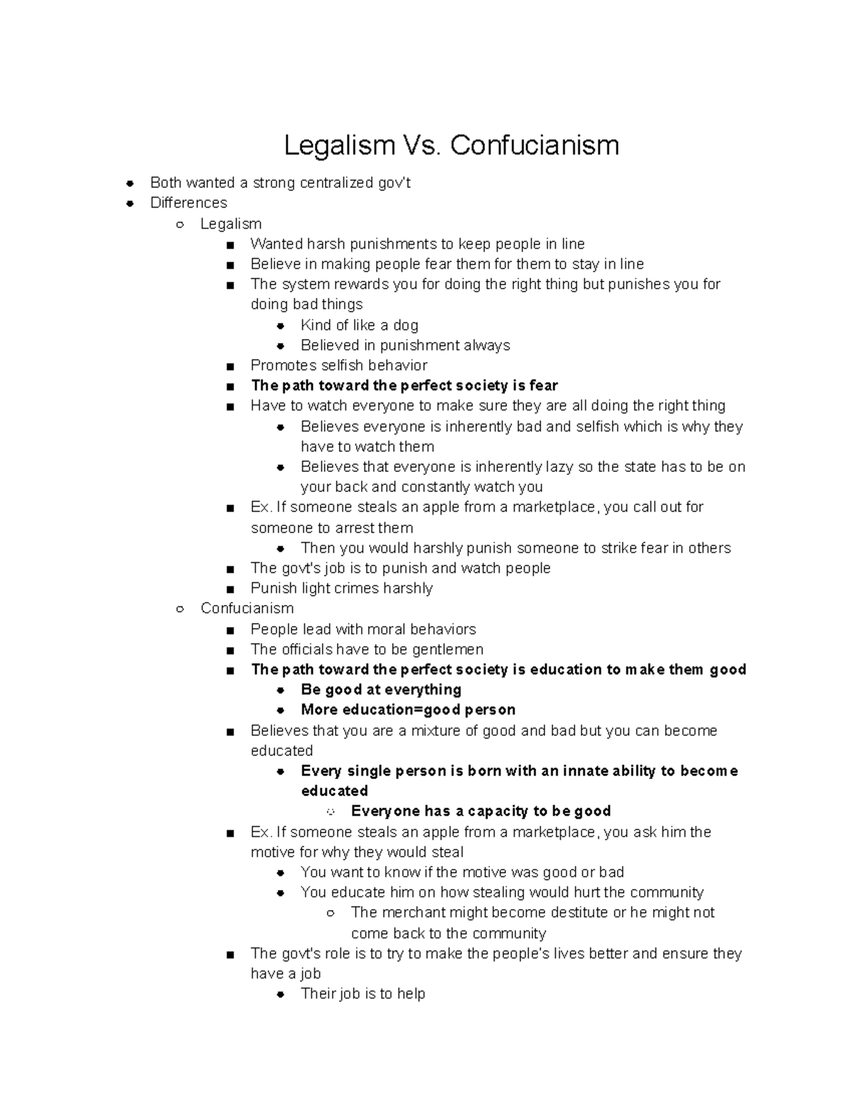Lec 7 Legalism Vs. Confucianism - Legalism Vs. Confucianism Both wanted ...