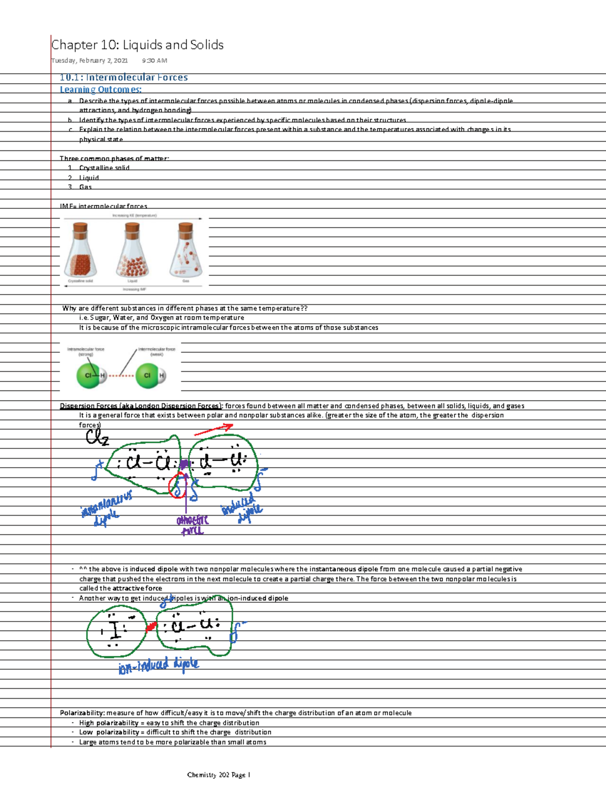 Chapter 10 Liquids and Solids - 10: Intermolecular Forces Learning ...