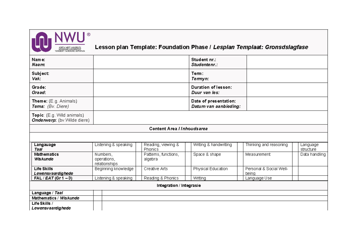Lesson Plan for Foundation Phase (Planned in detail) - Lesson plan ...
