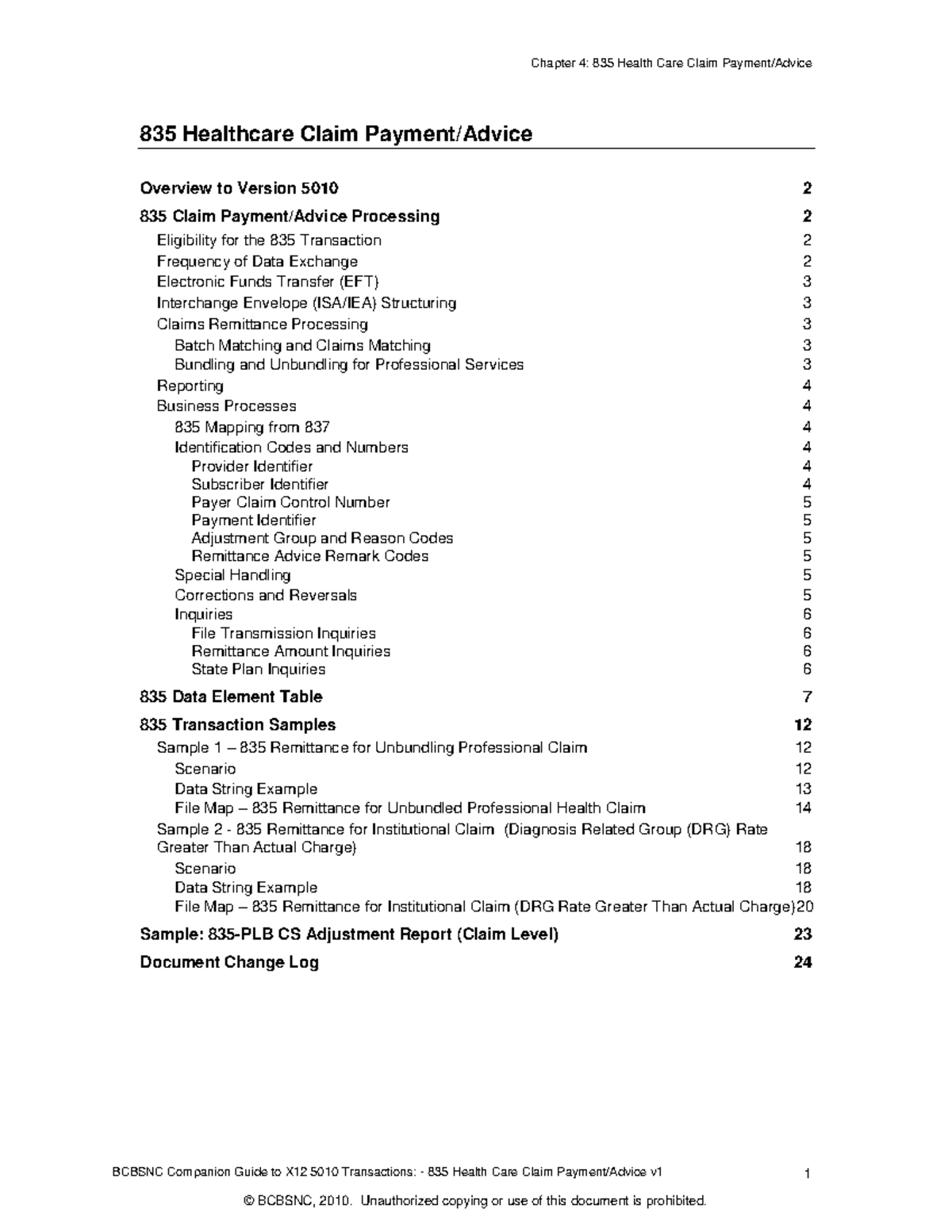 835 5010 v1 0 - Lecture notes - 835 Healthcare Claim Payment/Advice ...