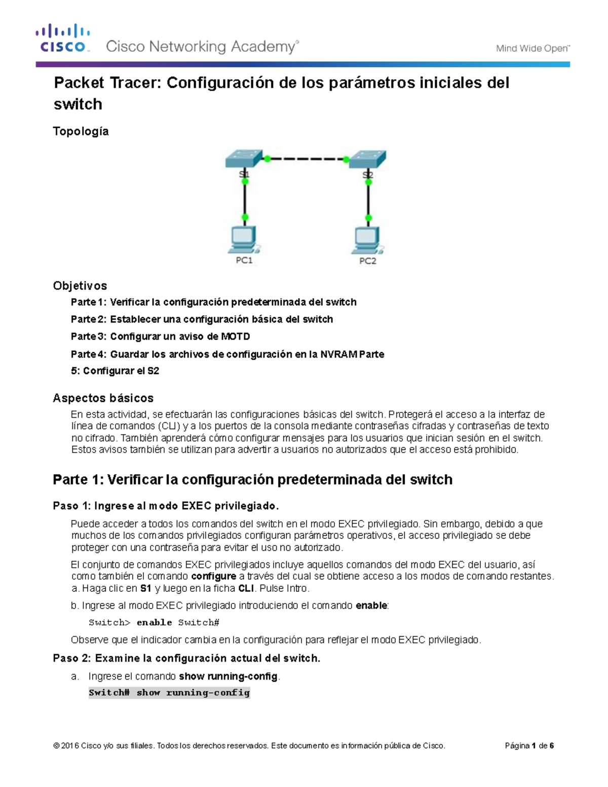 2.2.3.4 Packet Tracer - Configuring Initial Switch Settings Dela Garza Navarrete Alberto ...