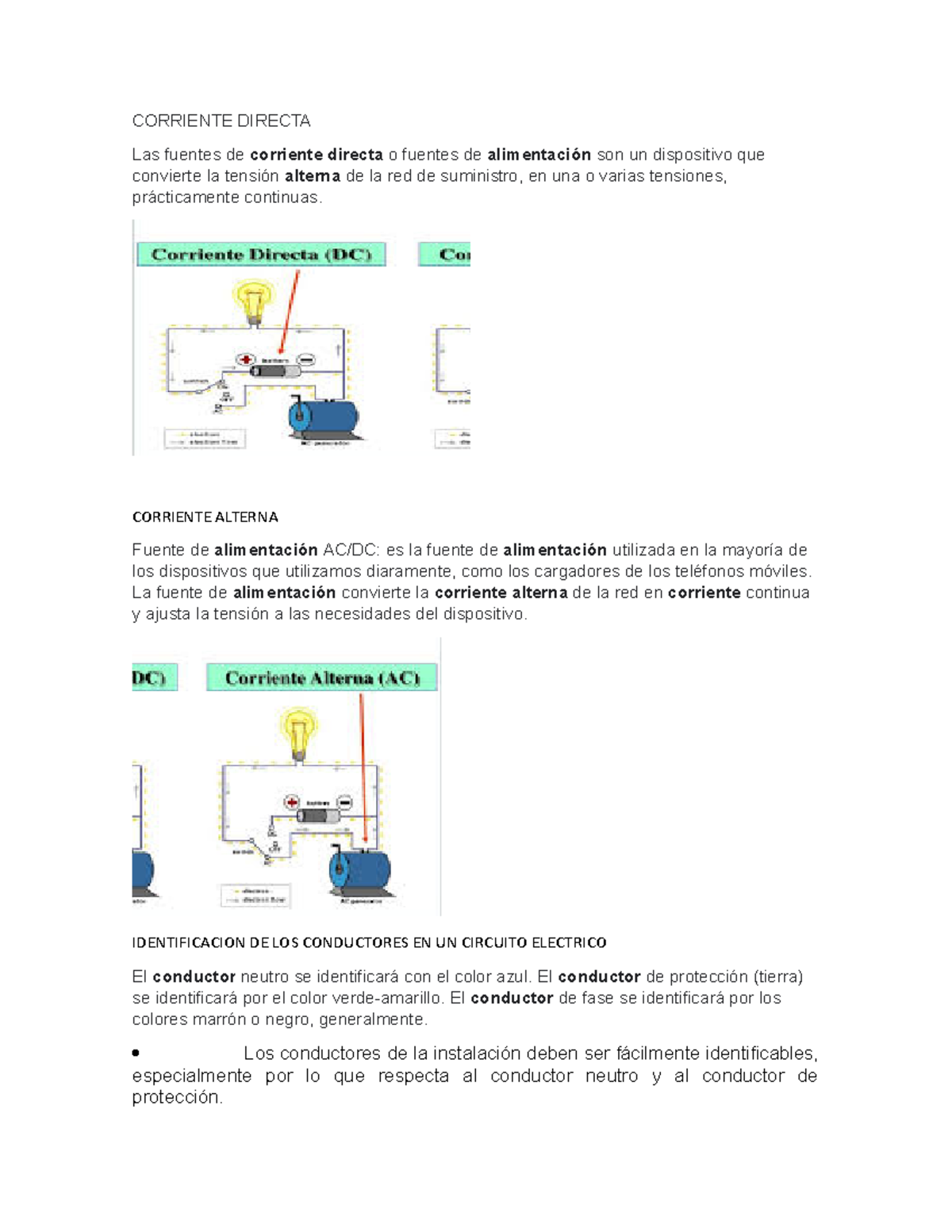 Corriente Directa - CORRIENTE DIRECTA Las fuentes de corriente directa ...