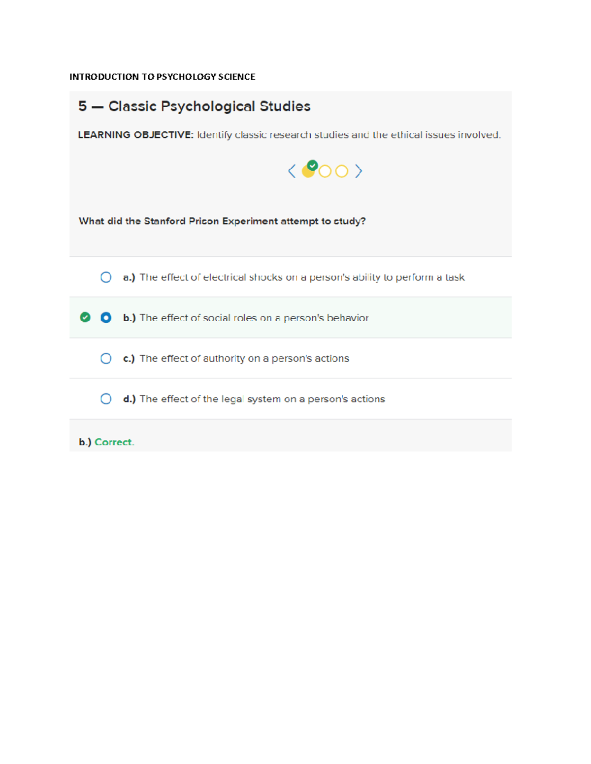 Intro To Psychology Science UNIT 1 Challenge 1.2 - INTRODUCTION TO ...
