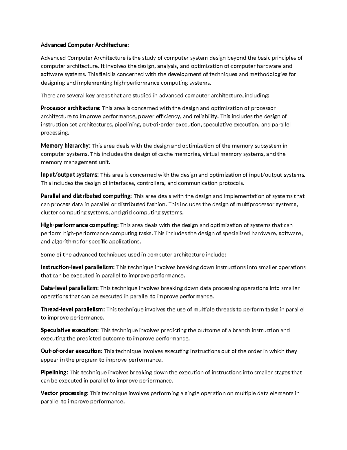 Advanced Computer Architectur Advanced Computer Architecture Advanced Computer Architecture