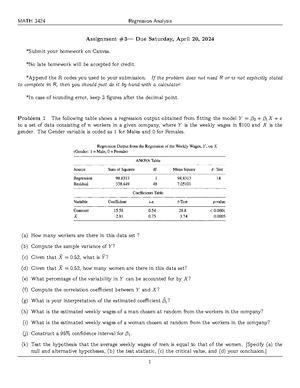 MATH3424-HW1 - MATH3424 - Assignment #1 — Due Friday, Mar. 1st, 2024 *Submit your homework on ...