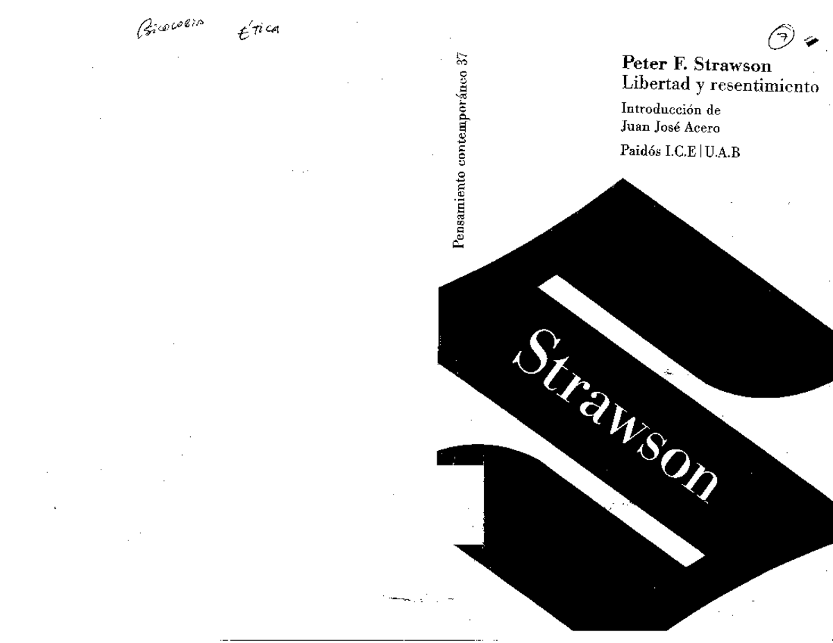 Strawson, P. Libertad y resentimiento - Bicocopia ETICA Peter F ...