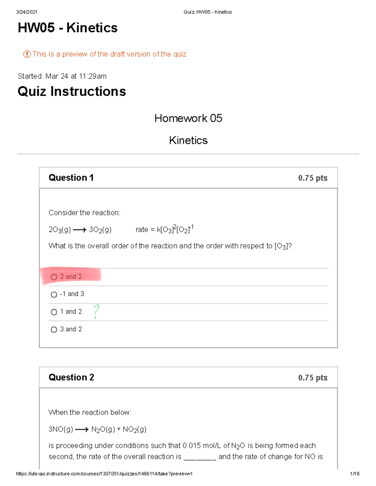 Quiz HW05 - Kinetics-1 - Quiz HW05 - Kinetics-1 Quiz HW05 - Kinetics-1 ...