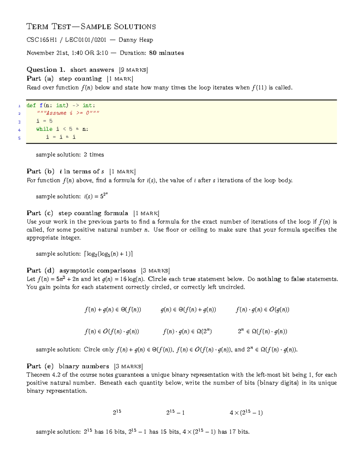 T2-solutions - CSC165 Handout - CSC165H1 / LEC0101/0201 — Danny Heap ...