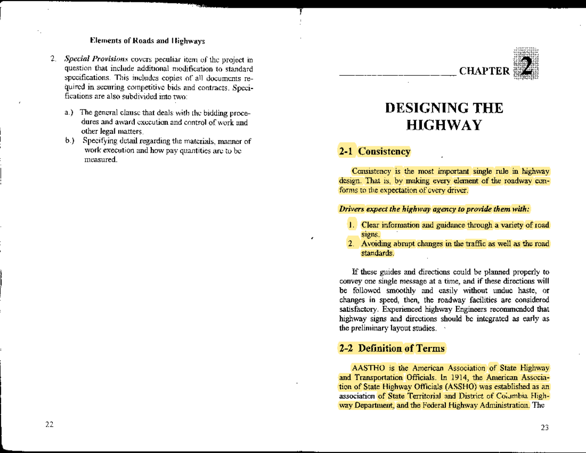 HRE- Lecture 4 - none - Elements of Roads and Highways 2. Special ...