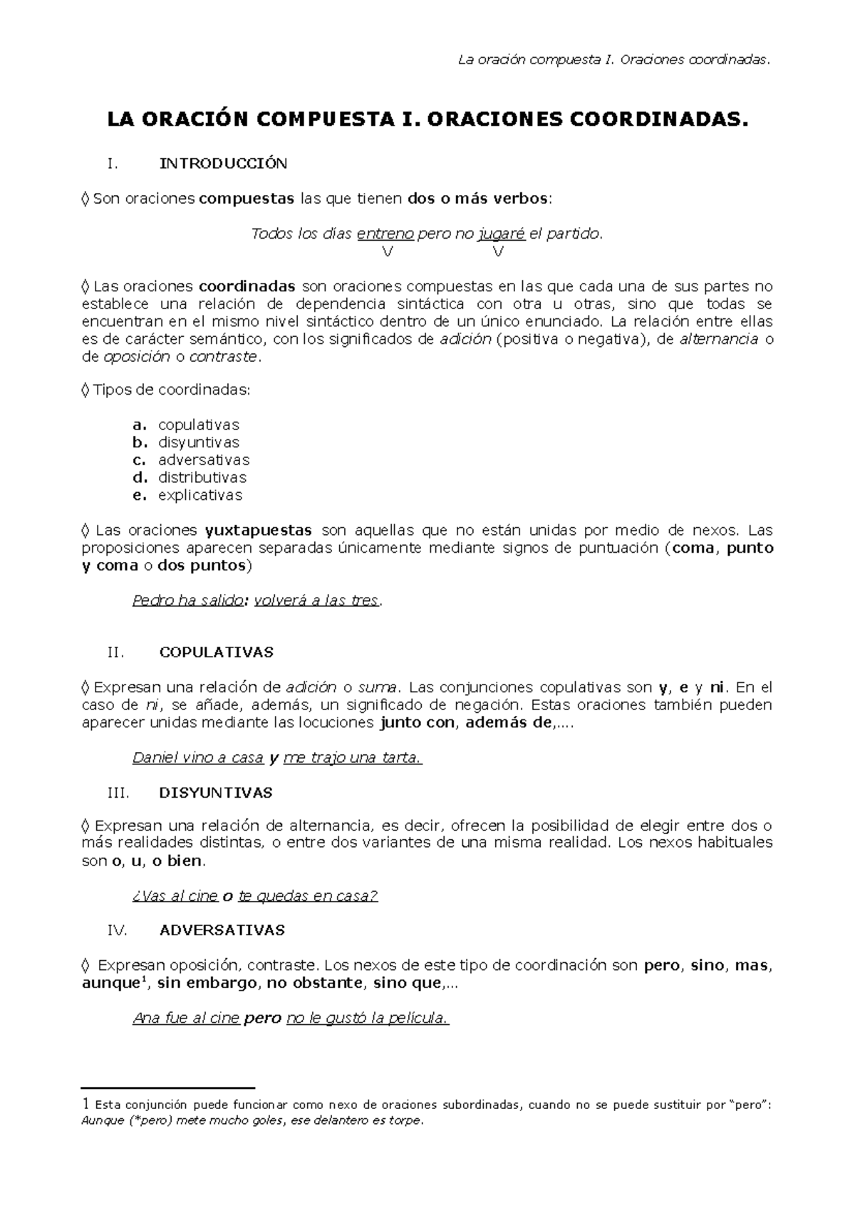 LA OracióN Compuesta I - La oración compuesta I. Oraciones coordinadas ...