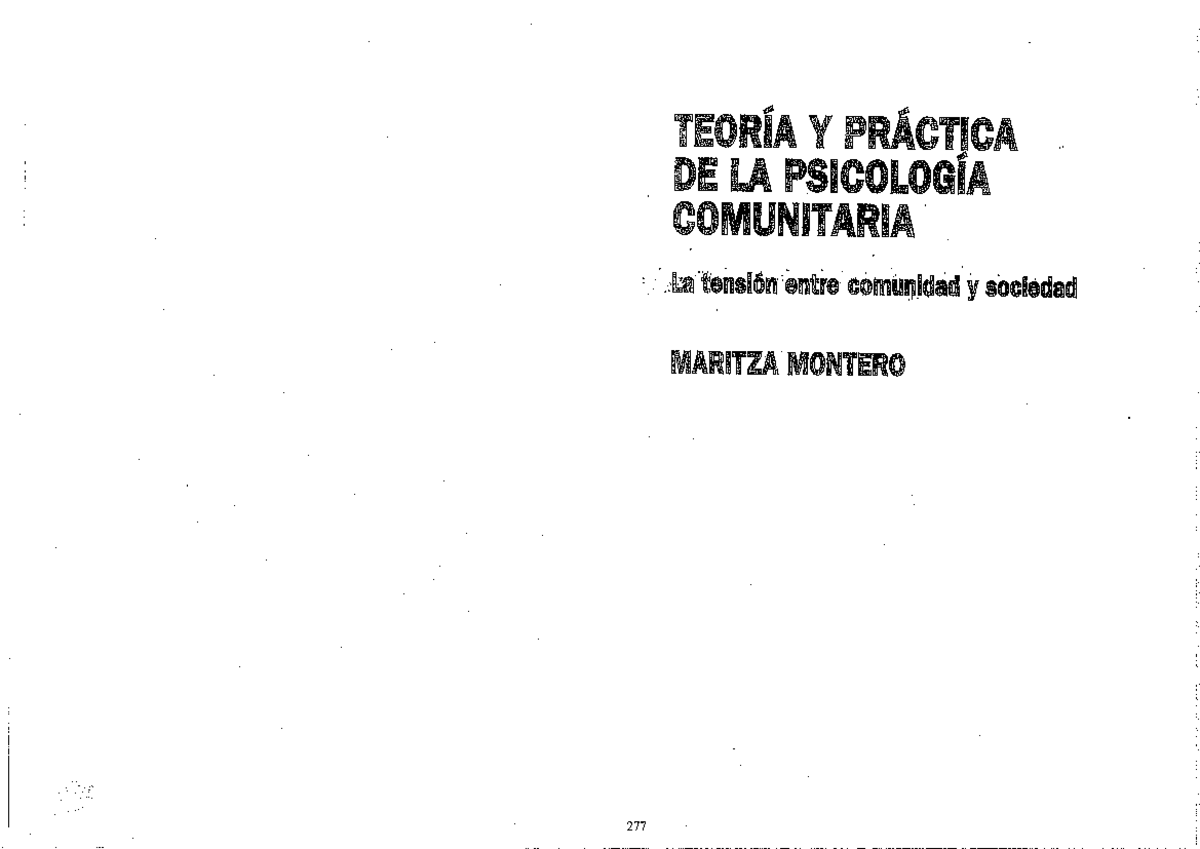 34 - Maritza Montero. Actividad y resistencia en la comunidad - TEORÍA ...