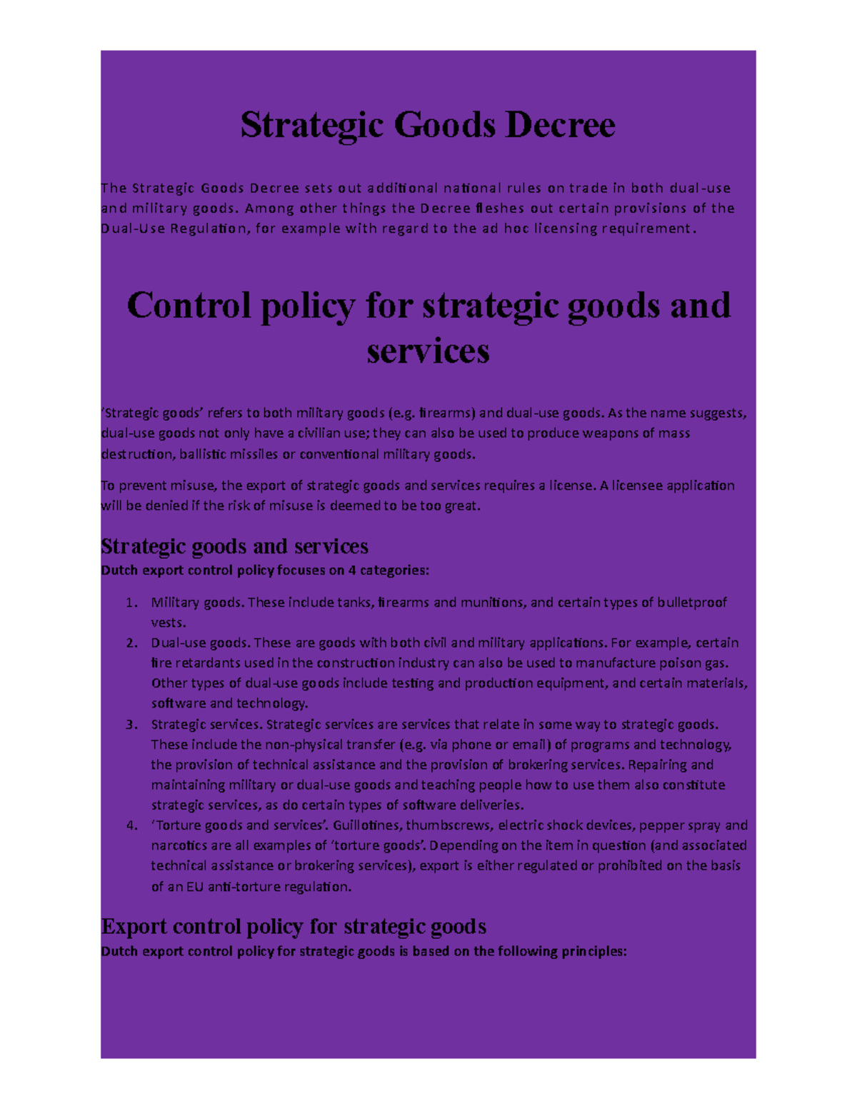 Bafin Sample Presentation - Strategic Goods Decree - Strategic Goods ...