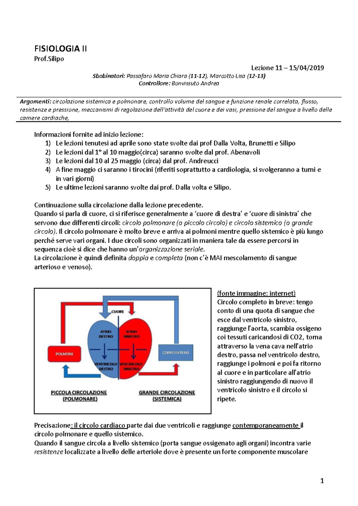 Lezione 11 - Fisiologia - 15-04 - Silipo - Warning: TT: undefined function: 32 Warning: TT ...