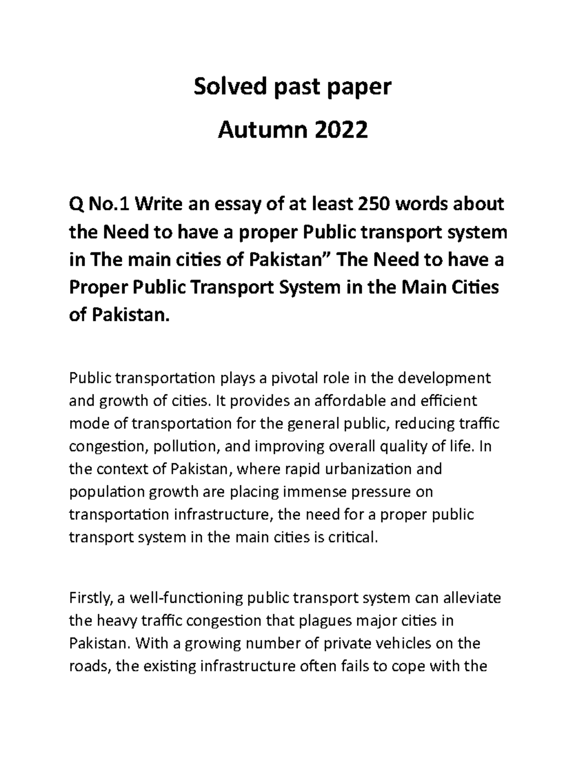 9408 Solved Past paper - Solved past paper Autumn 2022 Q No. 1 Write an ...