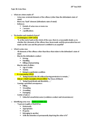 Criminal law- Elements of criminal liability - Elements of criminal ...