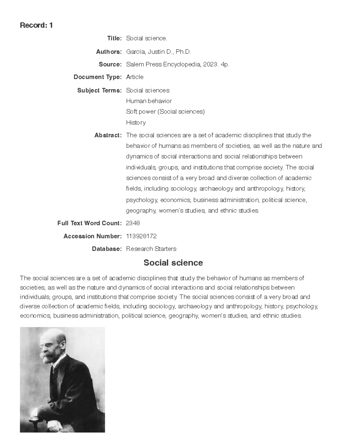Social sciences reading - Title: Authors: Source: Document Type ...