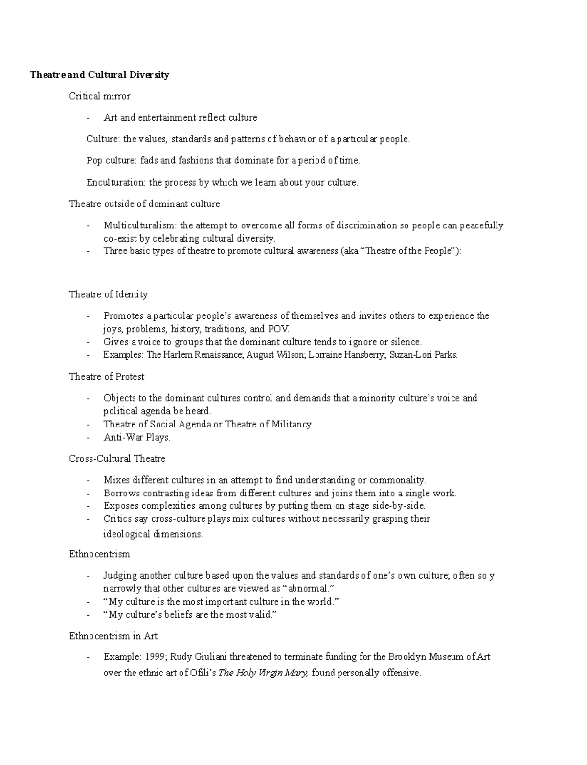 Theatre and Cultural Diversity - Theatre and Cultural Diversity ...