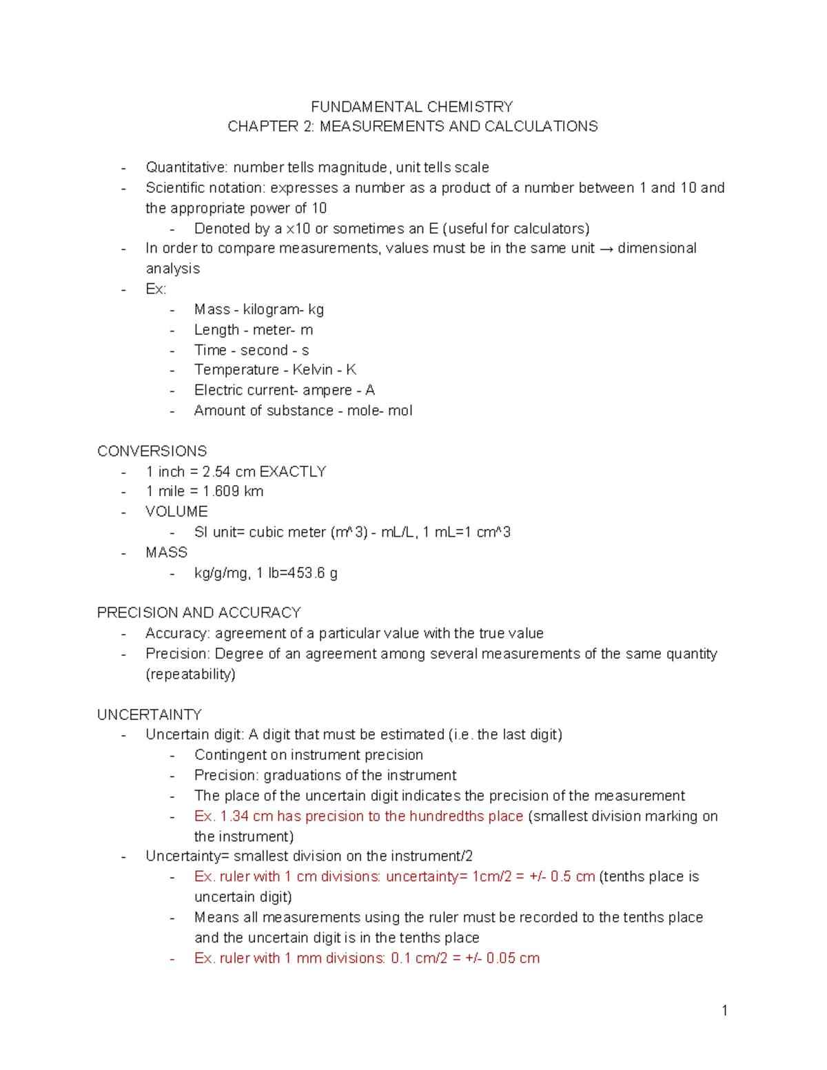 Fundamental Chemistry Course Outline - FUNDAMENTAL CHEMISTRY CHAPTER 2 ...