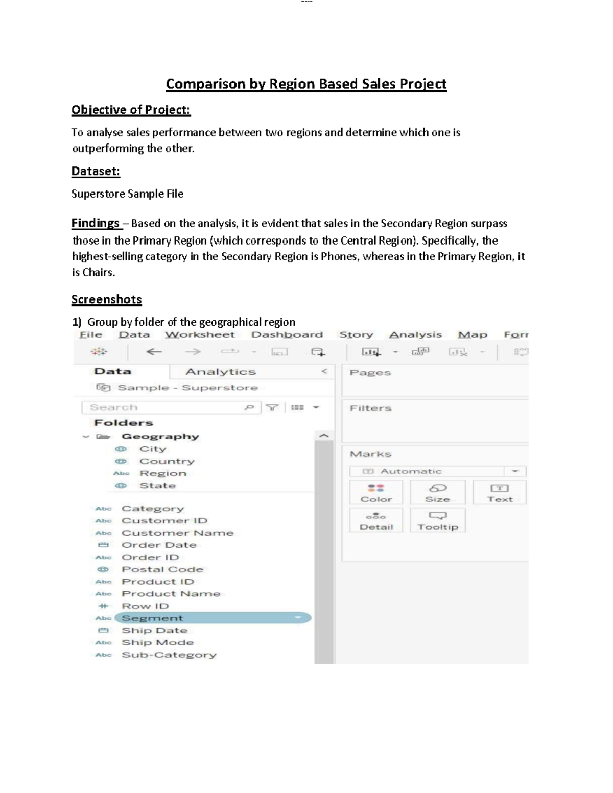 Comparison of Region Based on Sales - Tableau Project - Comparison by ...