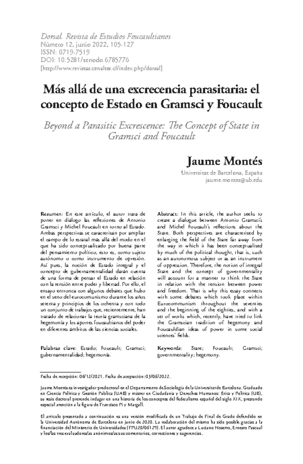 Más allá de una excrecencia parasitaria - Dorsal. Revista de Estudios ...