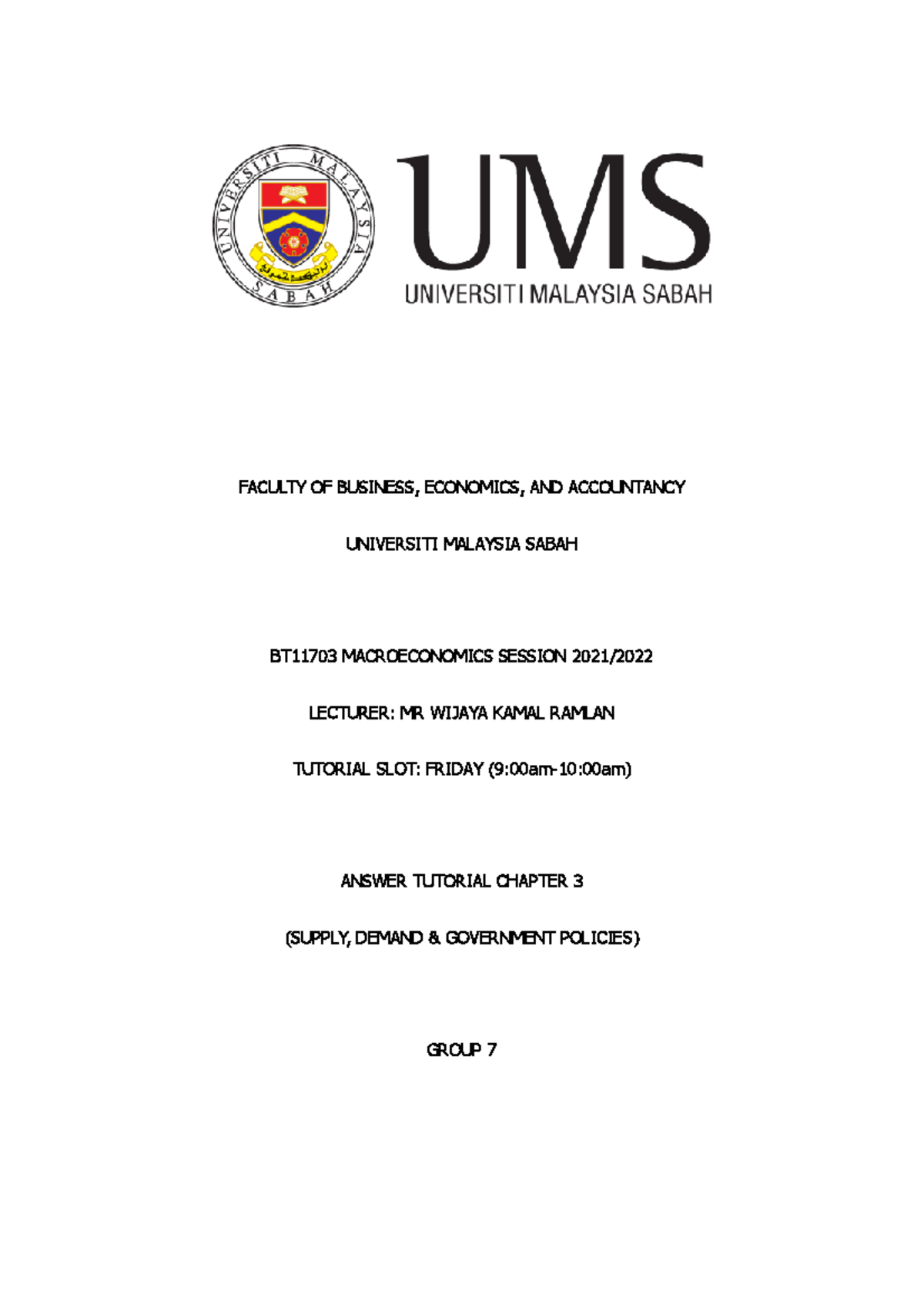 Chapter 3 Tutorial Answer - International Finance - UKM - Studocu