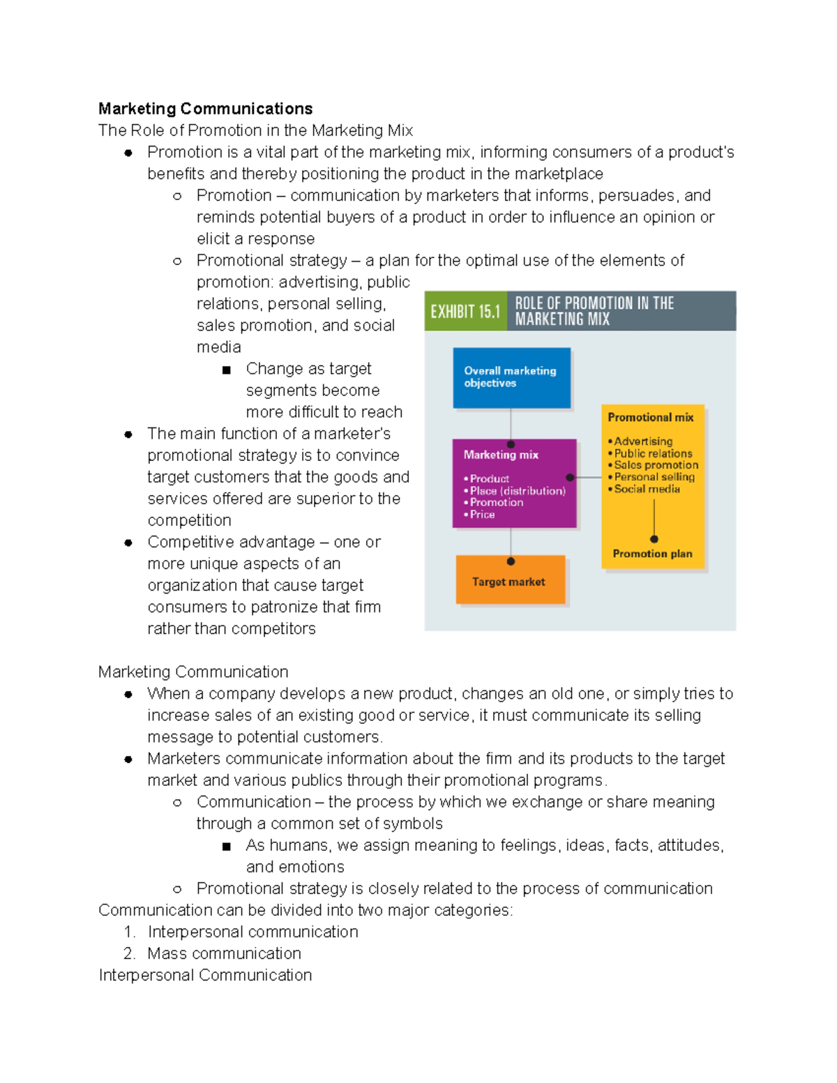 Chapter 15 - Marketing Communications The Role of Promotion in the ...