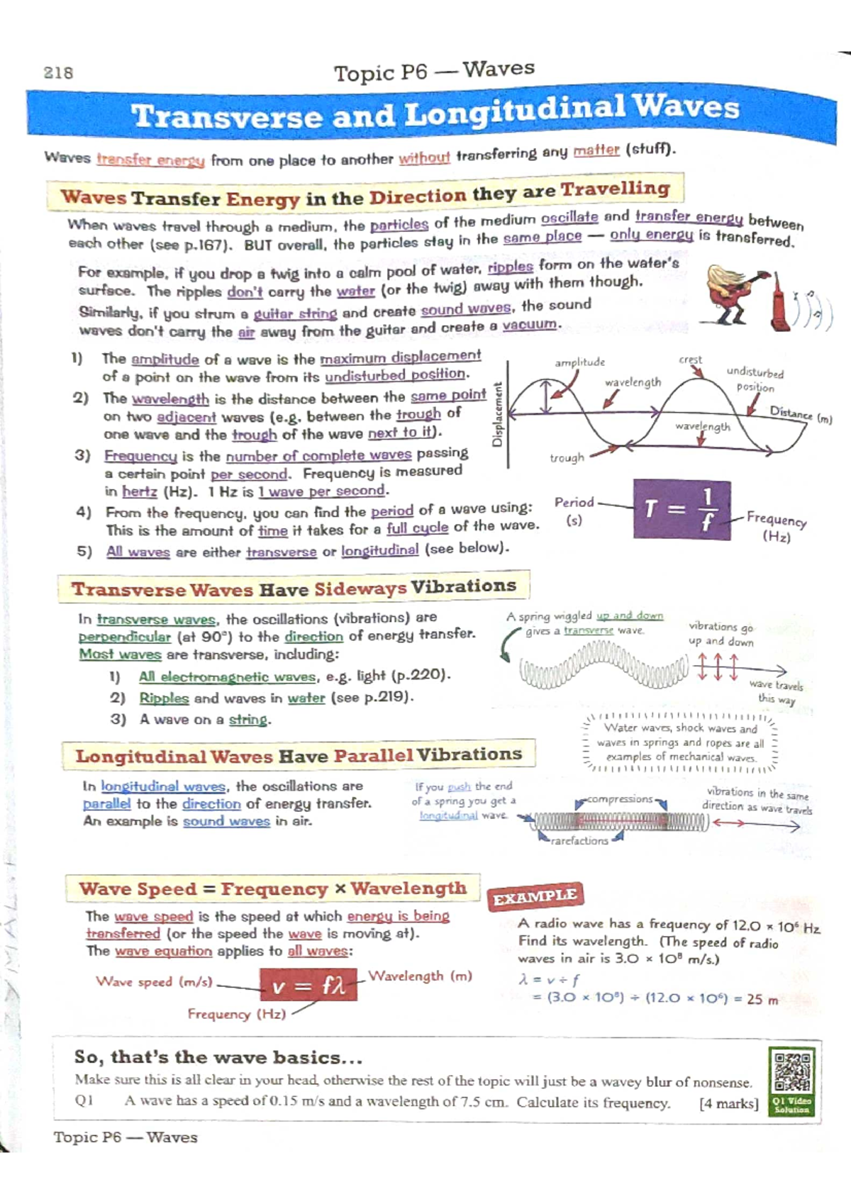 GCSE AQA Combined Science CGP BOOK- Higher Level [P6- Waves] - Waves ...