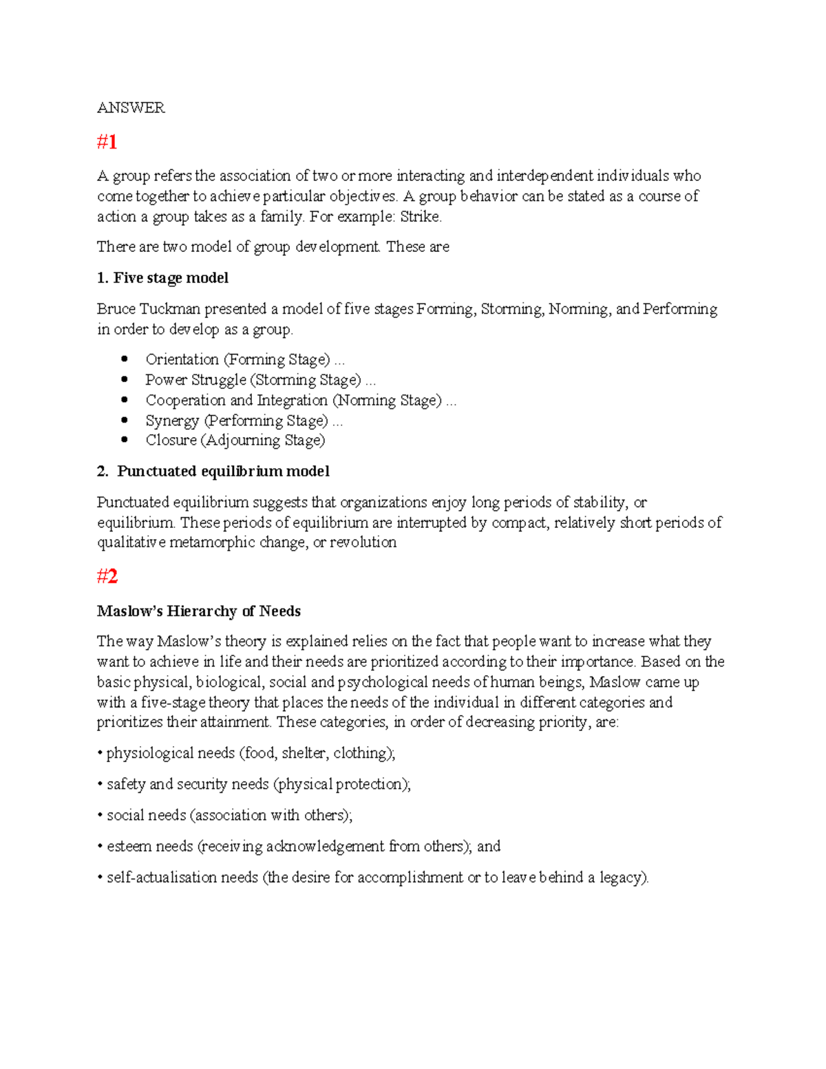 assignment answer - ANSWER A group refers the association of two or ...