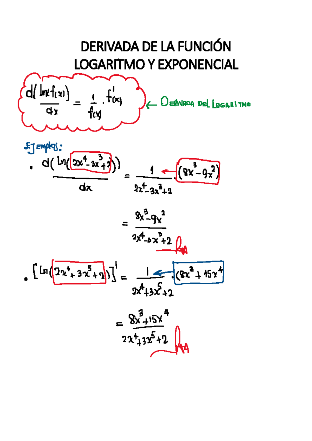 S3 Derivada DE LA Función Logaritmo Y Exponencial MV22 - Calculo1 ...