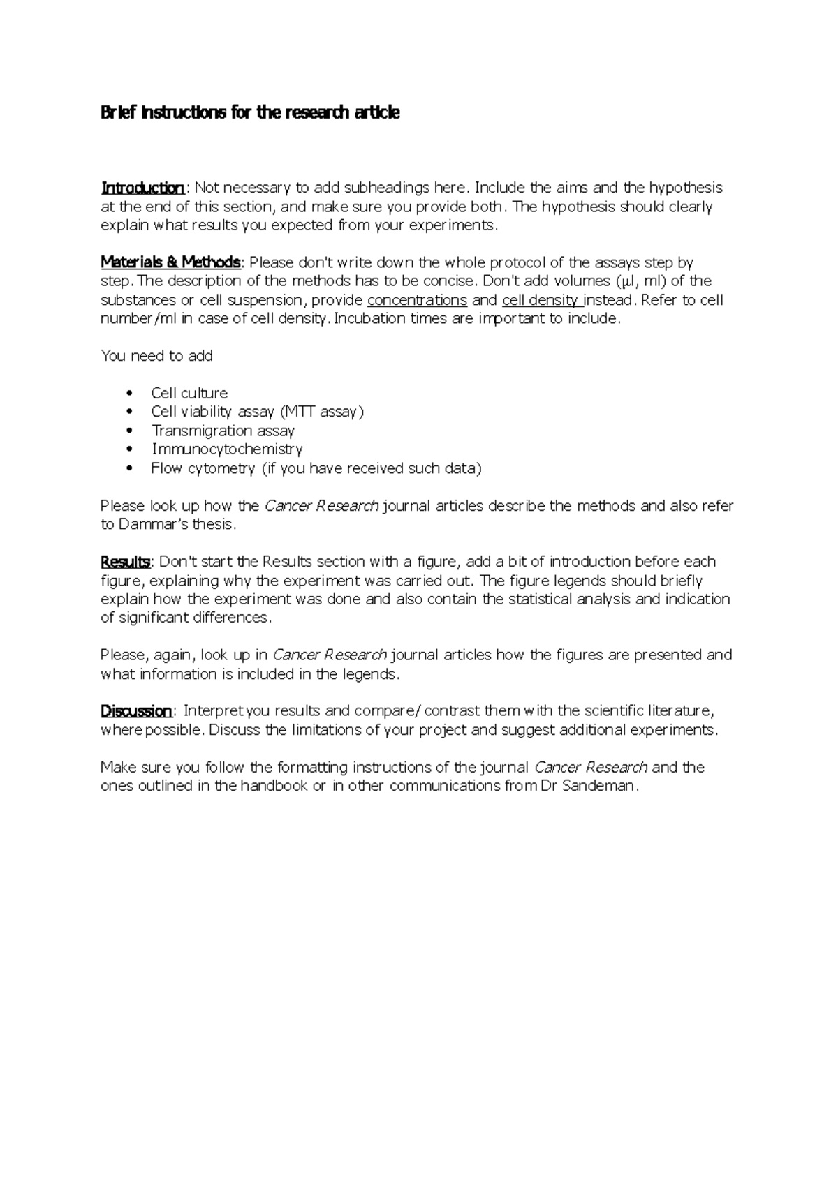 Brief Instructions For The Research Article Brief Instructions For brief-instructions-for-the-research-article-brief-instructions-for