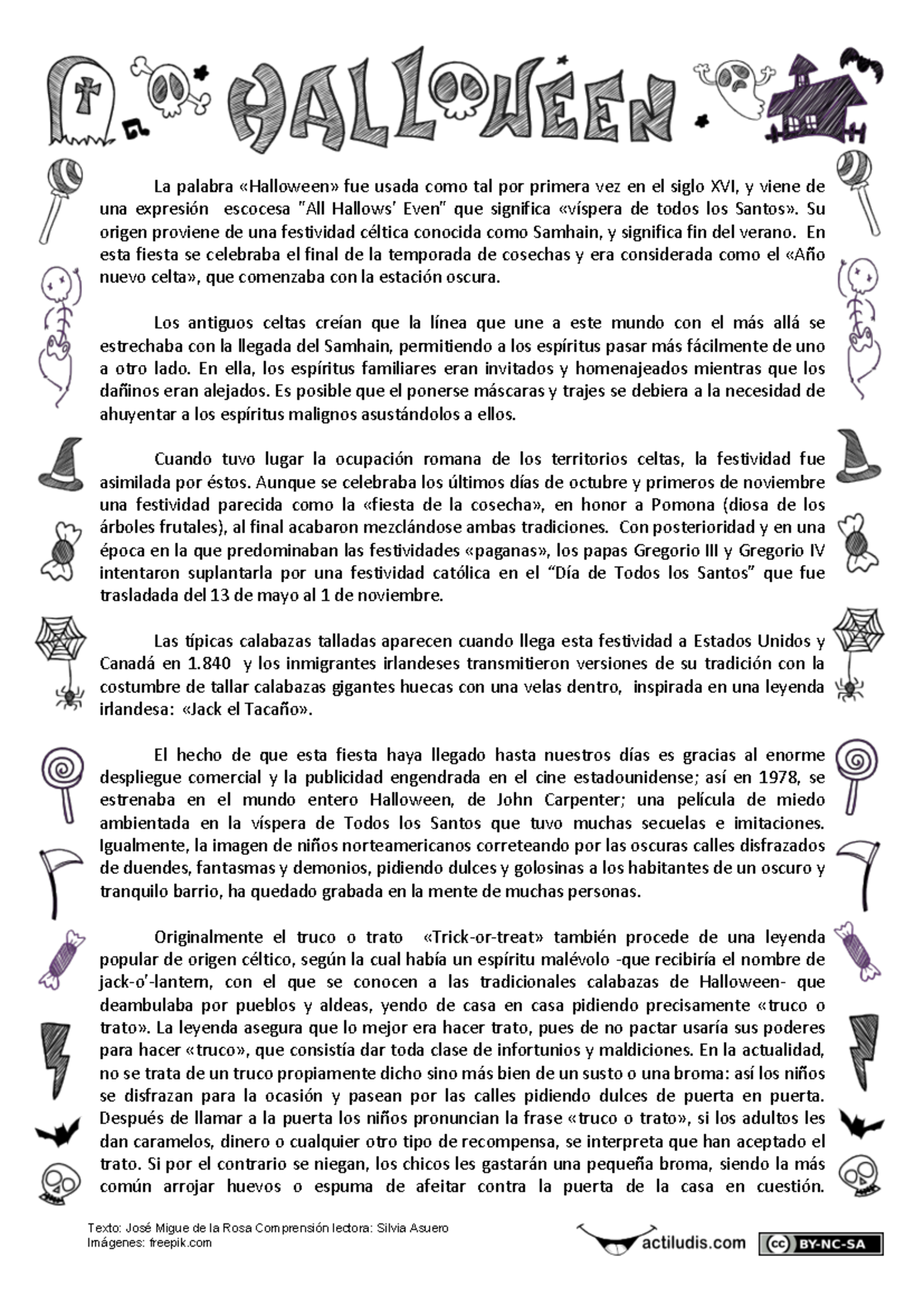 Curiosidades-de-Halloween - Texto: José Migue de la Rosa Comprensión ...