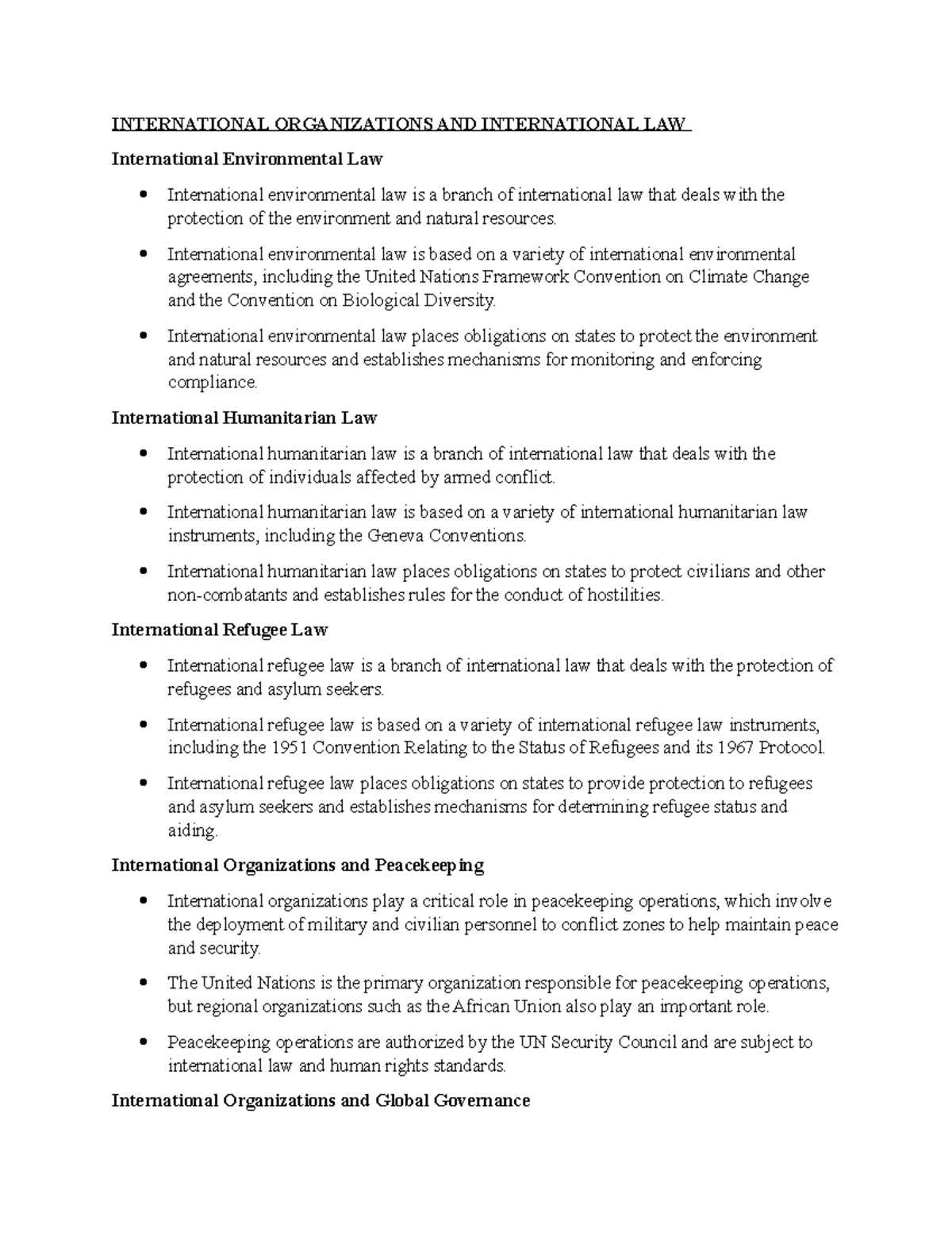 PCS International Organizations AND International LAW Notes 2 ...