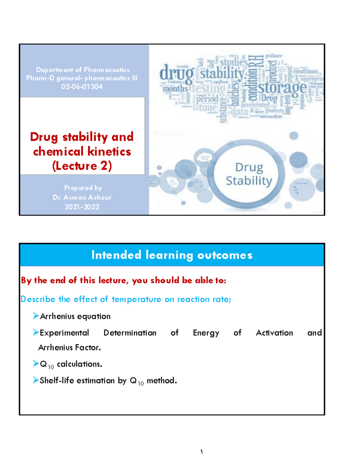 Lec 2-chemical stability - Department of Pharmaceutics Pharm-D general ...