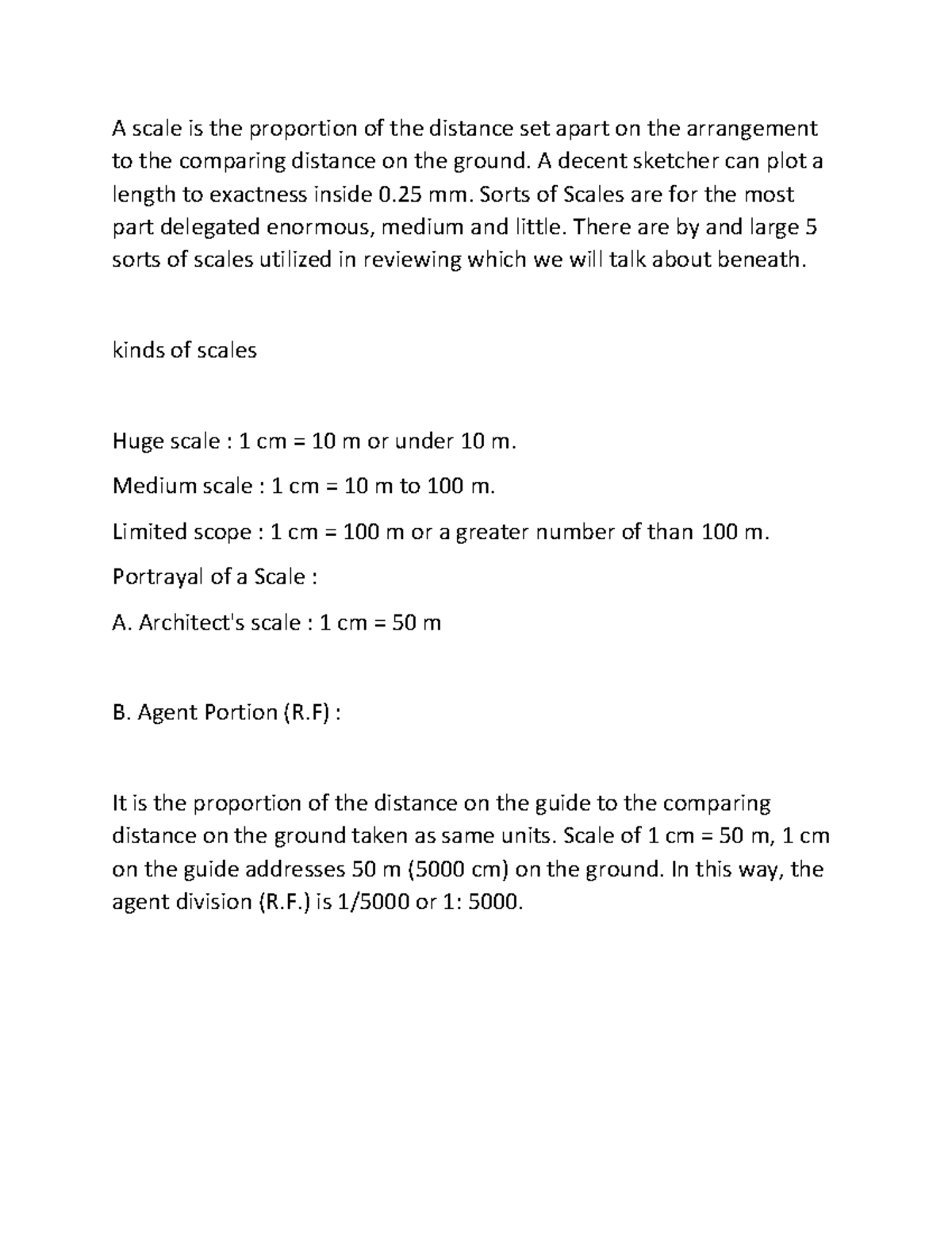 Document (92) - Engineering notes - A scale is the proportion of the ...