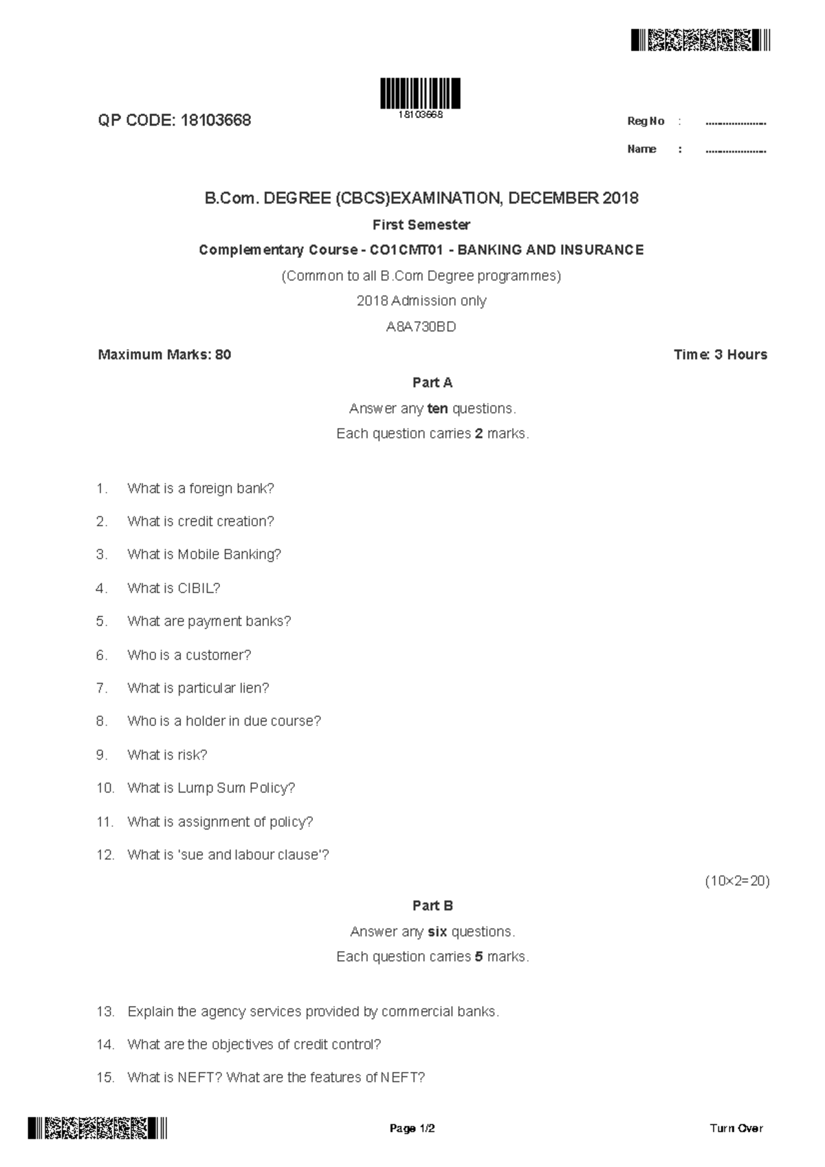 Banking-2 - PreviousPrevious year Qs papers and know more about the ...