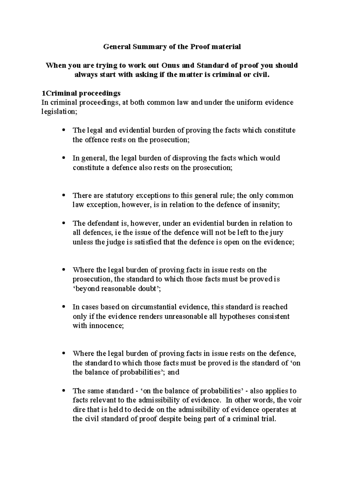 Short summary for modules on proof copy - General Summary of the Proof ...